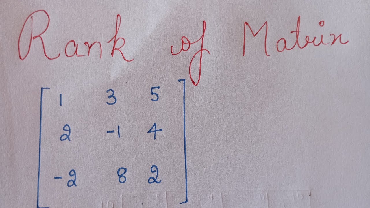 Rank of matrix || Engineering Mathematics|| - YouTube