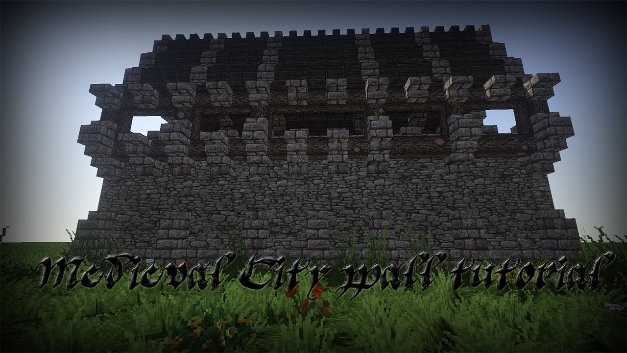 Minecraft: How To Build A Medieval City Wall Tutorial - YouTube