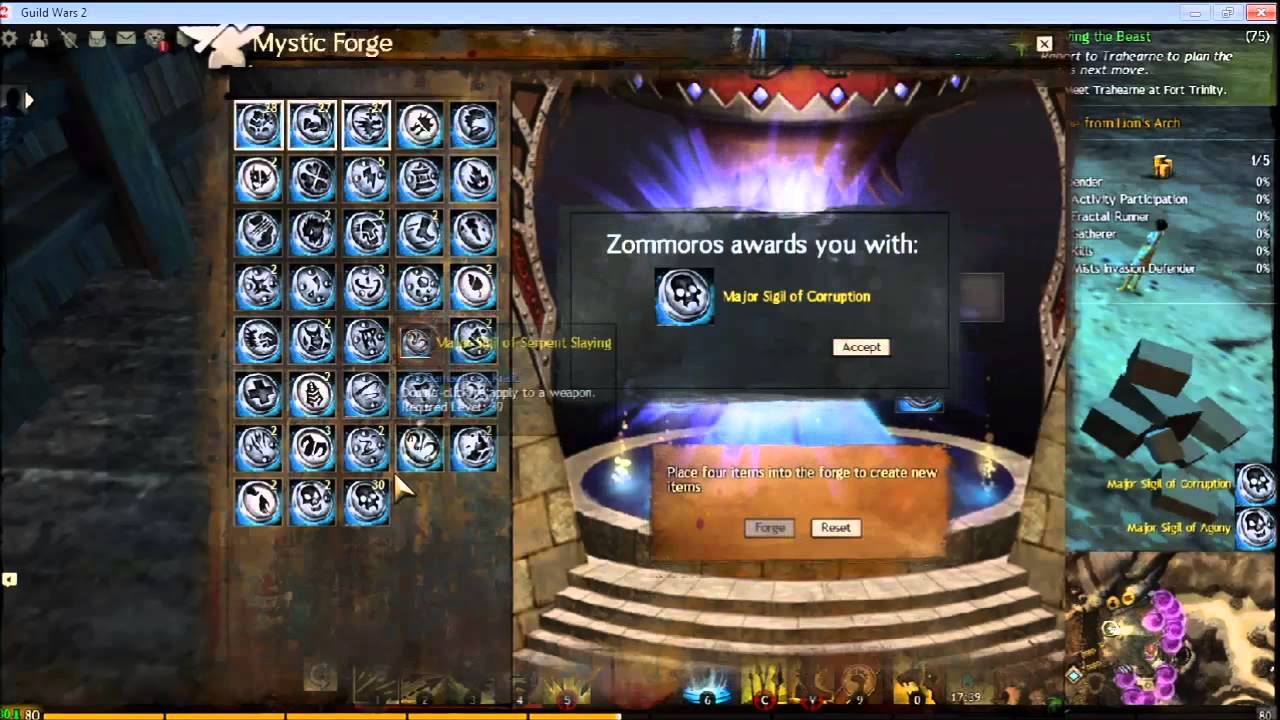 GW2 Mystic Forge 400+ rare sigils - YouTube