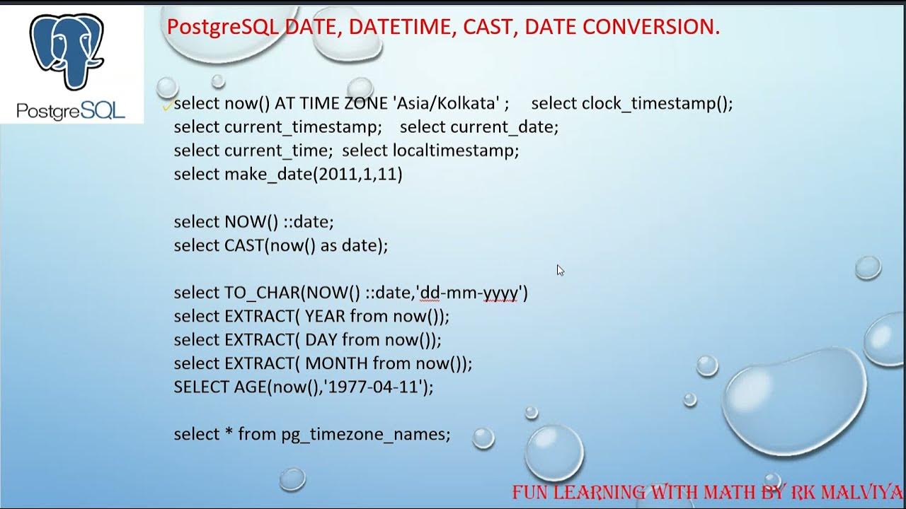 PostgreSQL DATE DATETIME CAST DATE CONVERSION NOW TIME ZONE postgresql-date-datetime-cast-date-conversion-now-time-zone