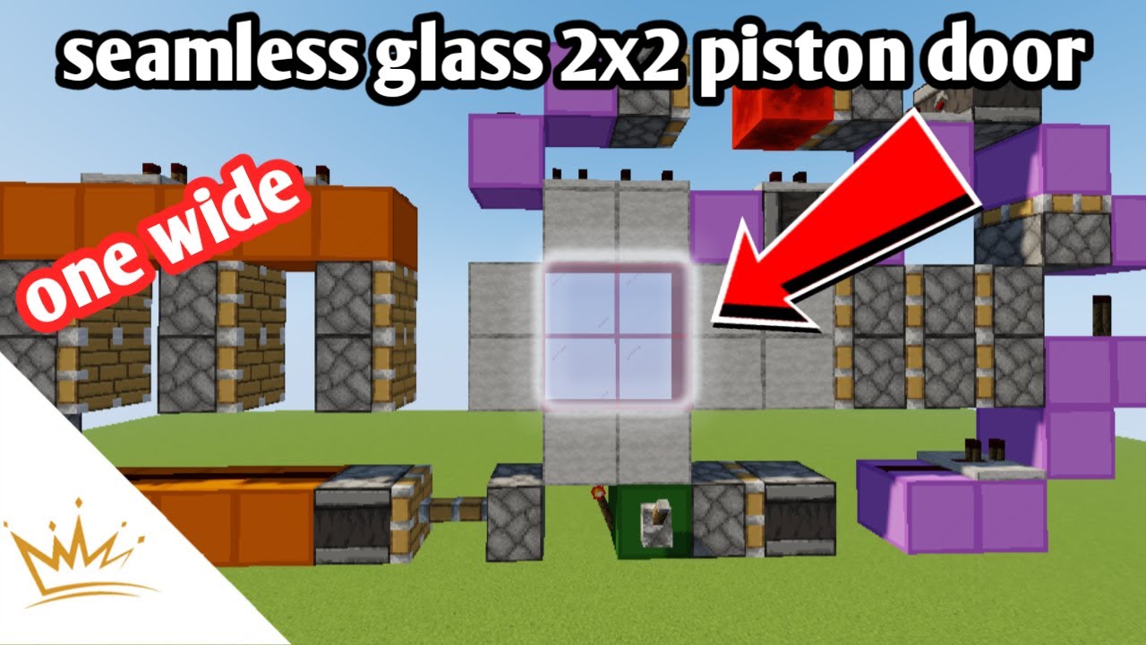 Minecraft: Seamless Glass 2x2 Piston Door|Thekingph - YouTube