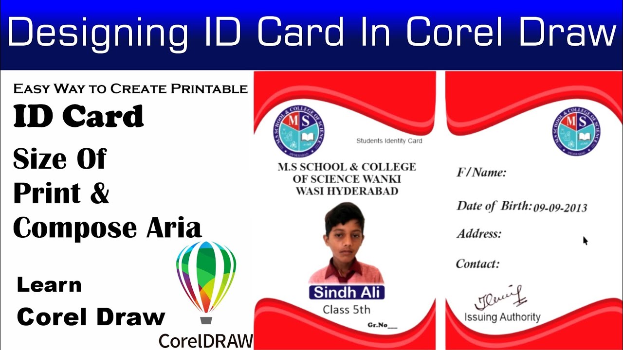 How to Design printable Identity Card in CorelDraw #coreldraw # ...