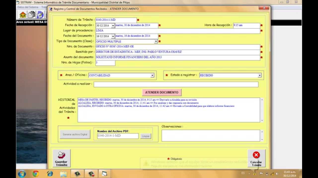 Sistema de Trámite Documentario de la Municipalidad de Pítipo (SISTRAM ...