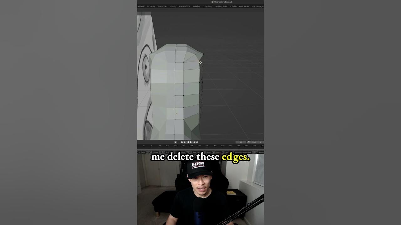 Optimizing 3D Mesh Topology: Aligning Vertices & Creating Quads in Blender - 3.4: Dino Turtle ...