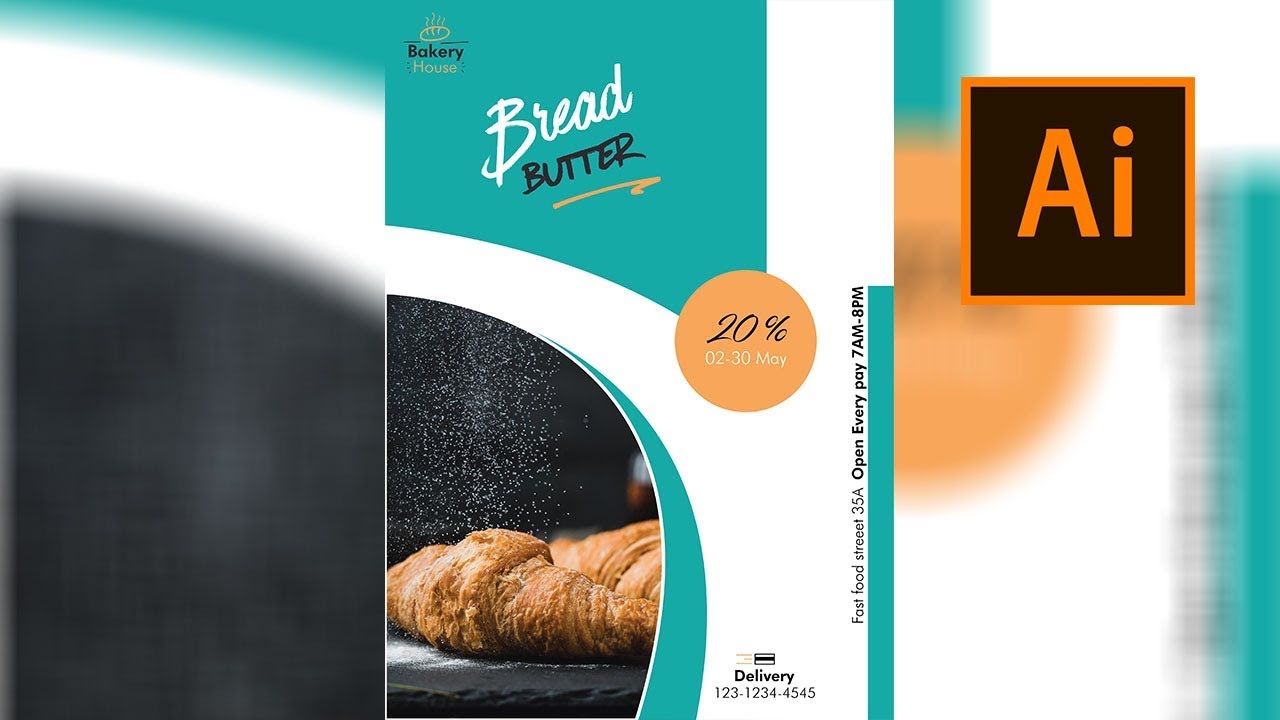 Professional Bakery Flyer Design in Adobe Illustrator || Vectorverse GFX - YouTube