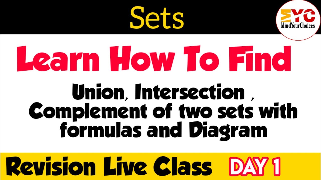 Sets | Union of Set | Intersection of Sets | Venn Diagram | Sets ...