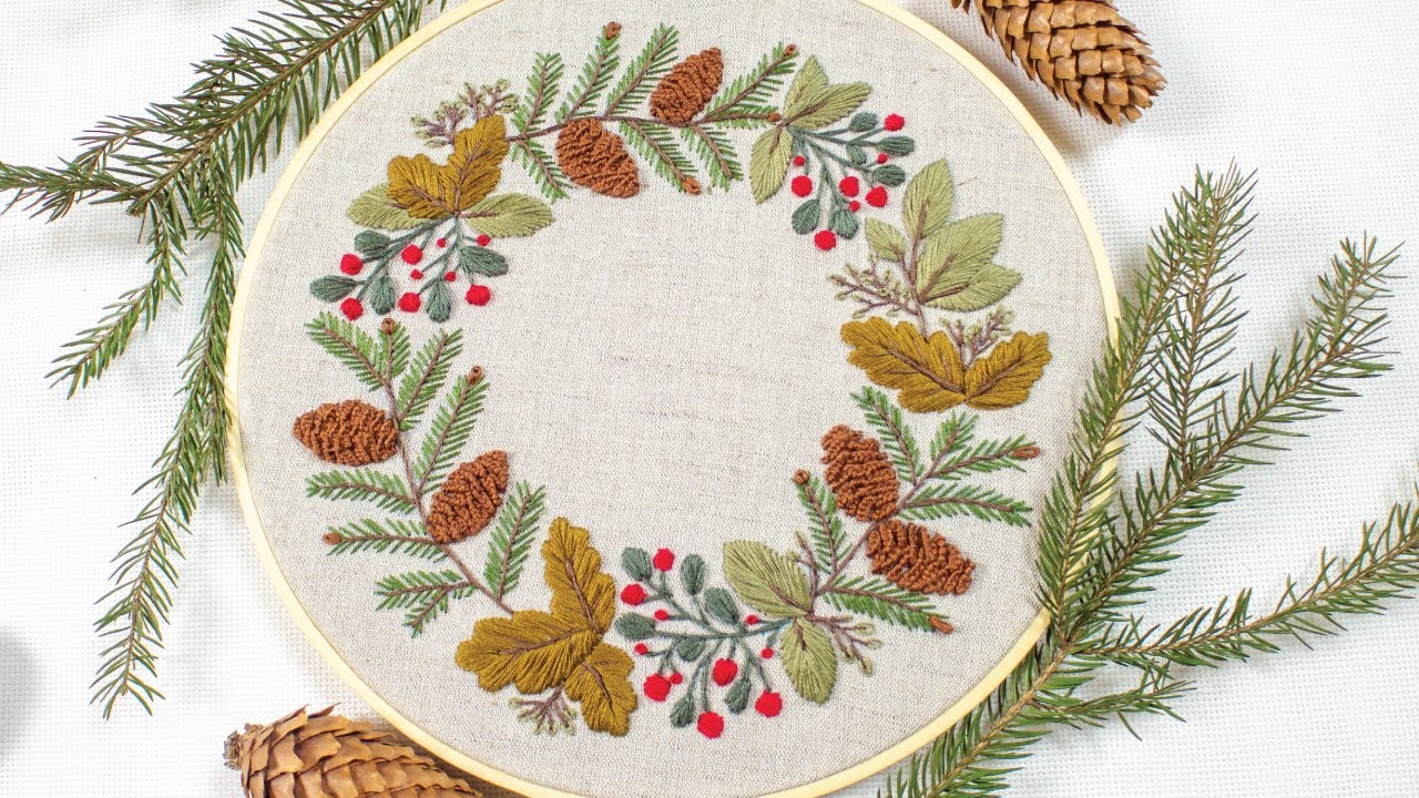 Evergreen Forest Hand Embroidery tutorial step by step - YouTube
