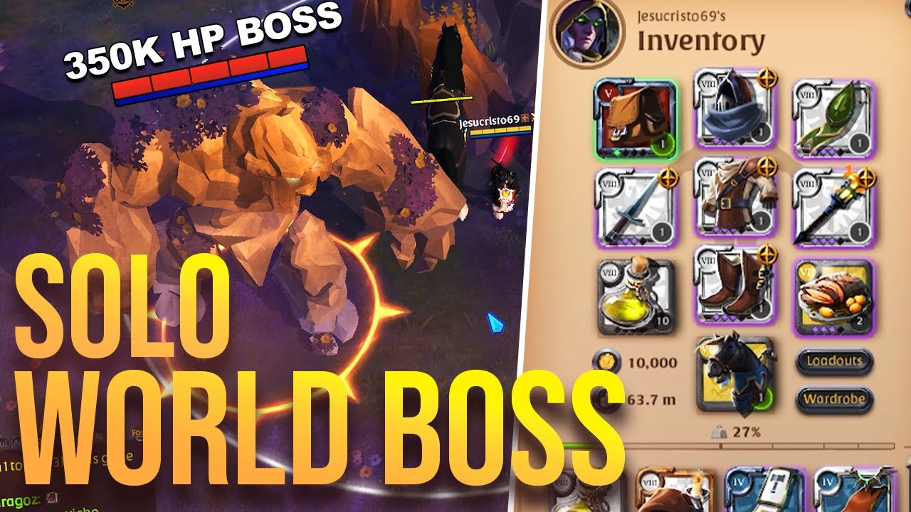 Maté SOLO un BOSS MUNDIAL de RECURSOS (350K HP) | ALBION ONLINE - YouTube