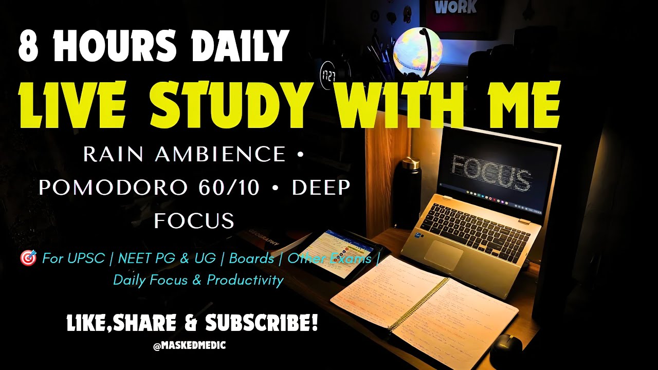 🔴 Let's STUDY | 75-Day Study Challenge – Day 24 | 60/10 Pomodoro | UPSC ...