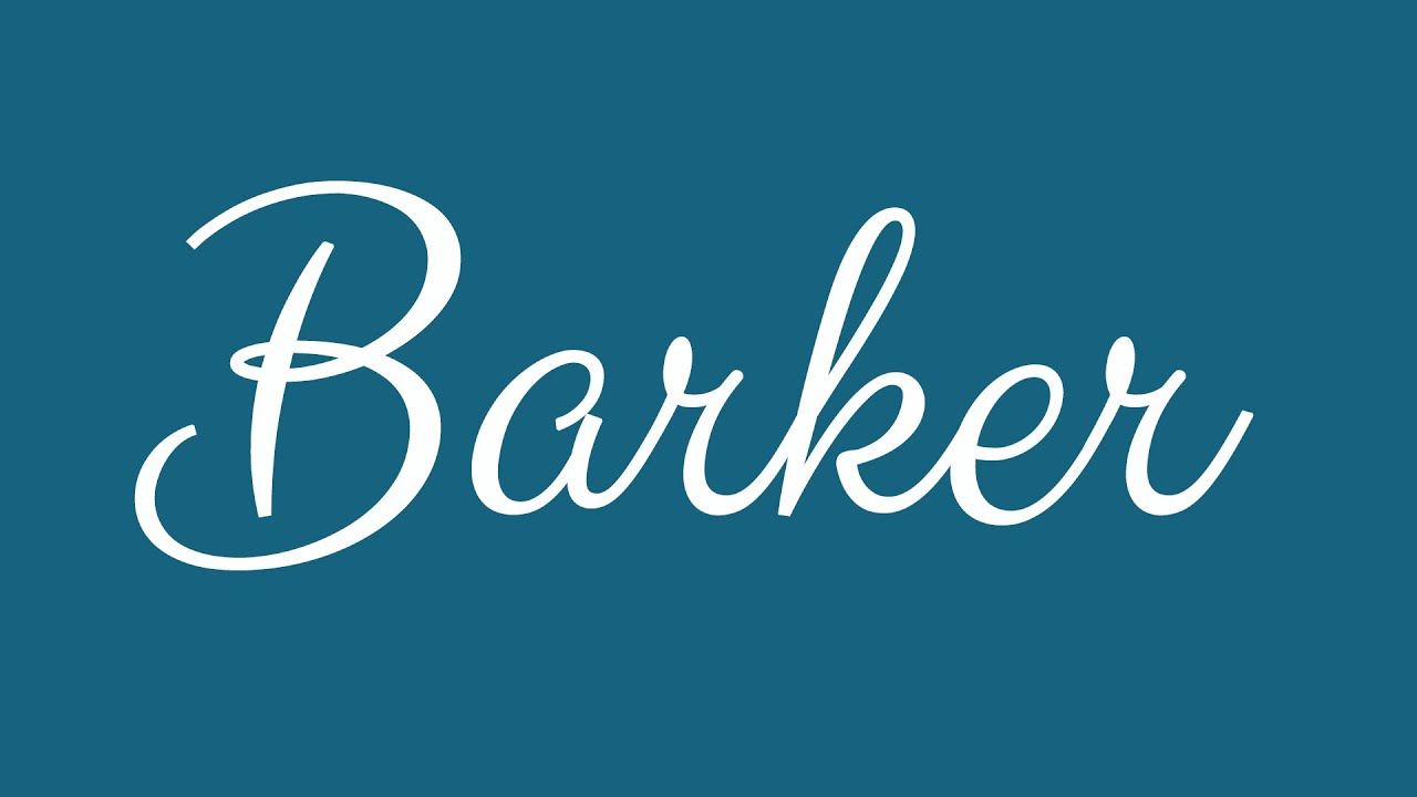 Learn how to Sign the Name Barker Stylishly in Cursive Writing - YouTube