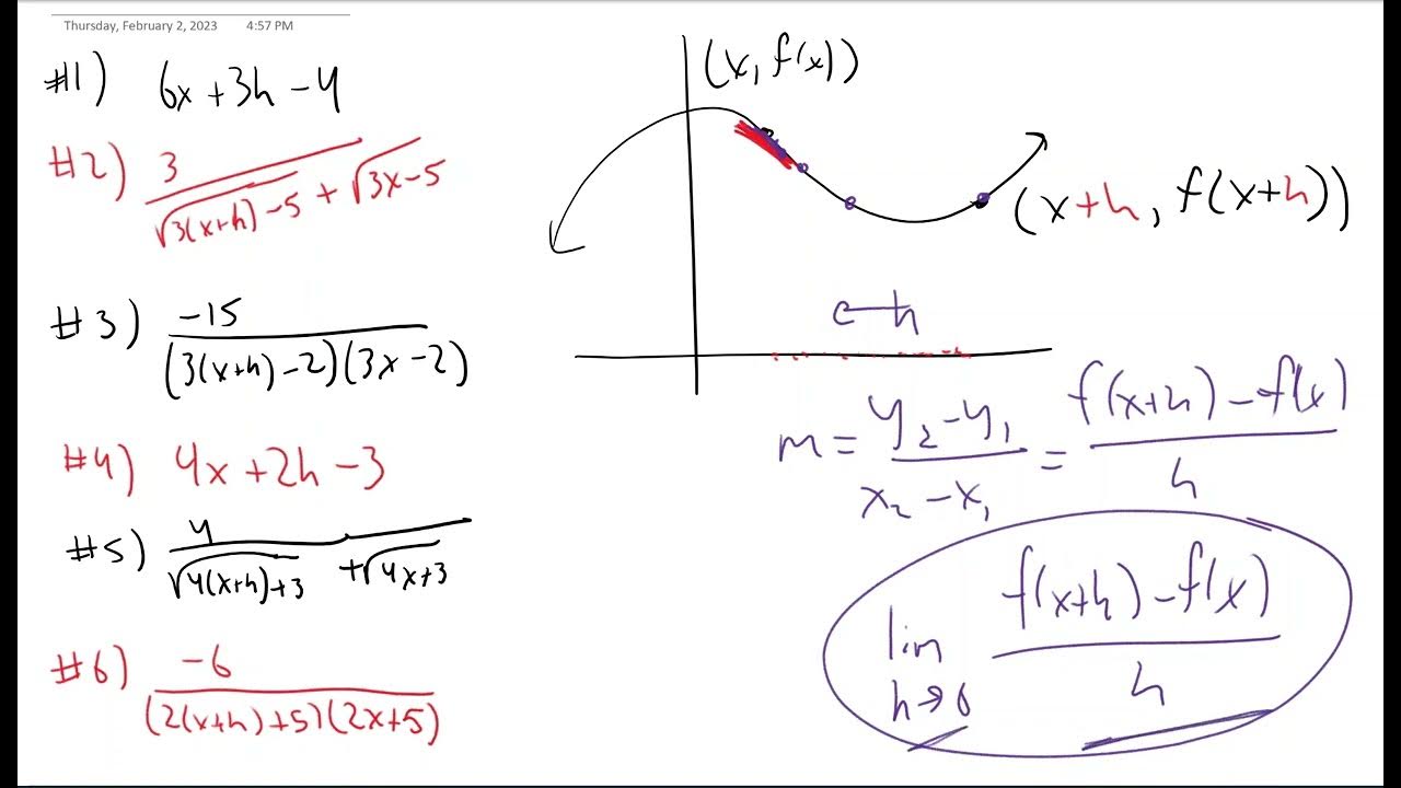 Precal - Difference Quotient Practice 1 answer check and the last ...