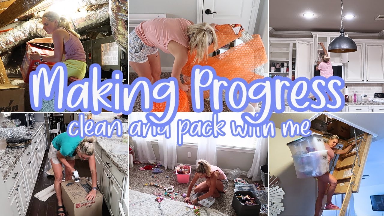 MAKING PROGRESS CLEAN AND PACK WITH ME / MESSY HOUSE CLEANING MOTIVATION / SUMMER CLEAN WITH ME ...
