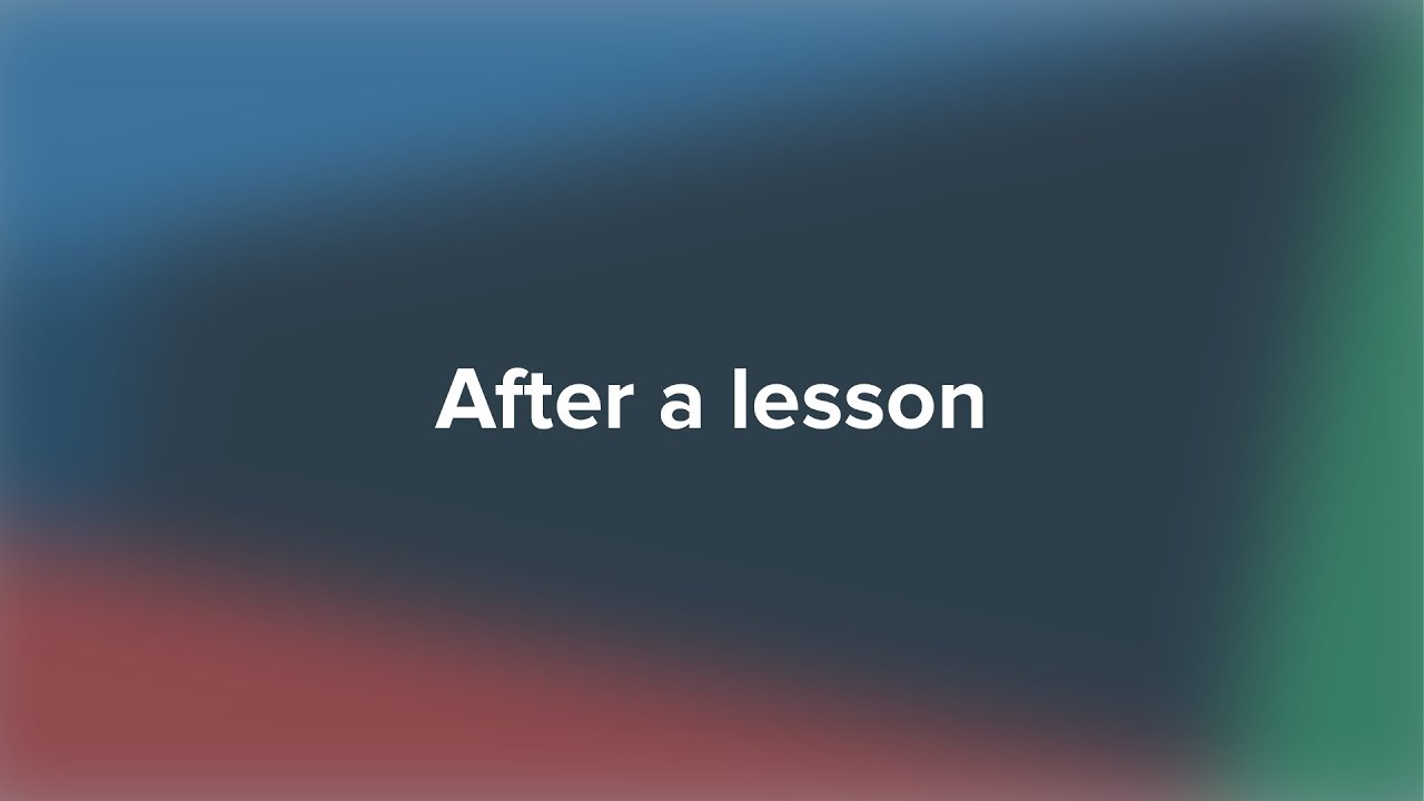 After a lesson - YouTube