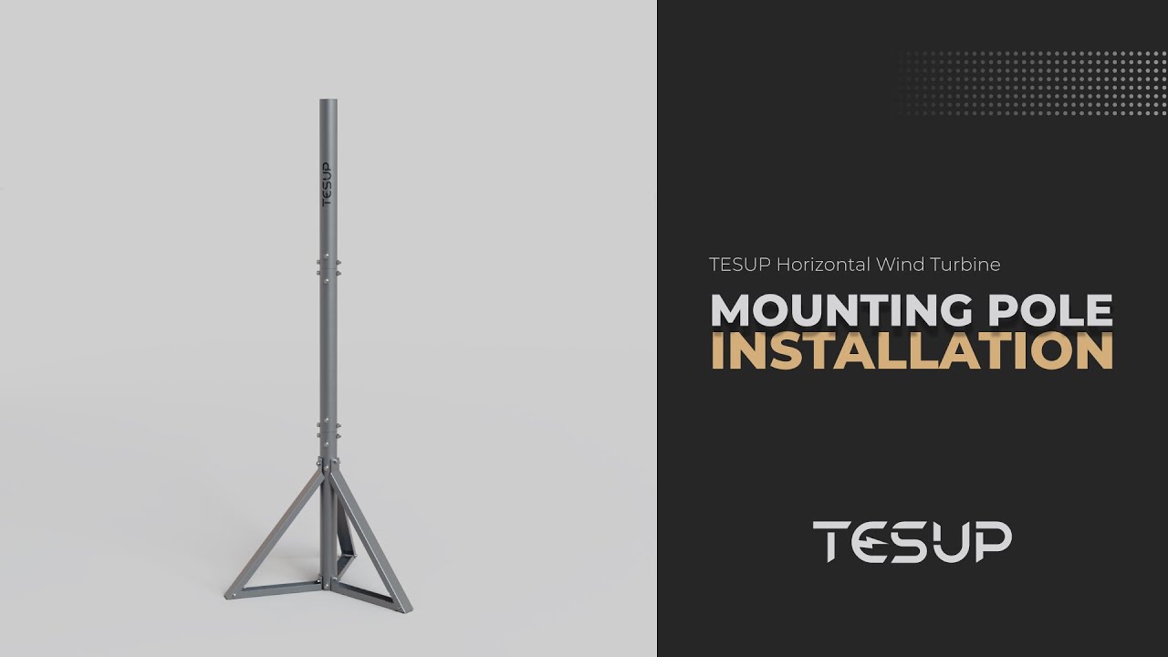 TESUP Wind Turbine Mounting Pole - Installation Video - YouTube