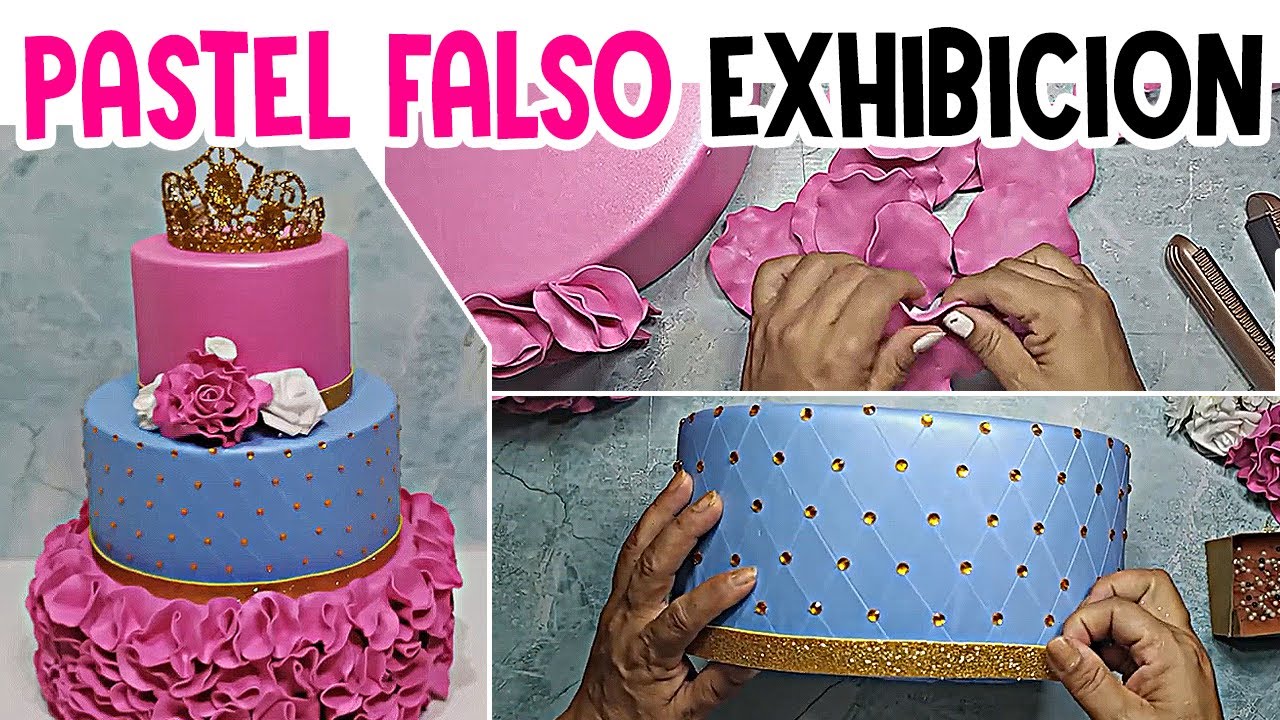 🍰 ¿Cómo hacer un pastel falso para exhibición? | Camuflaje de foami y ...