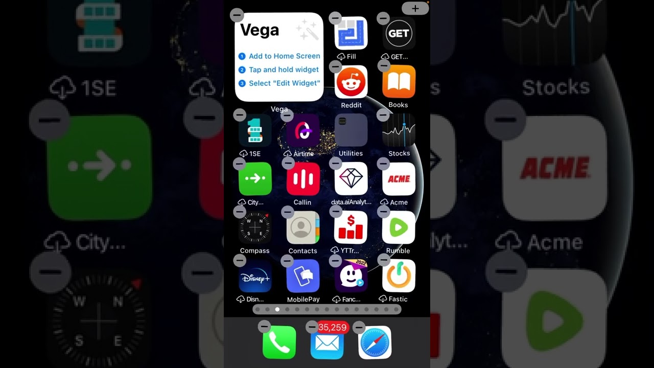 How to ADD VEGA APP WIDGET? - YouTube