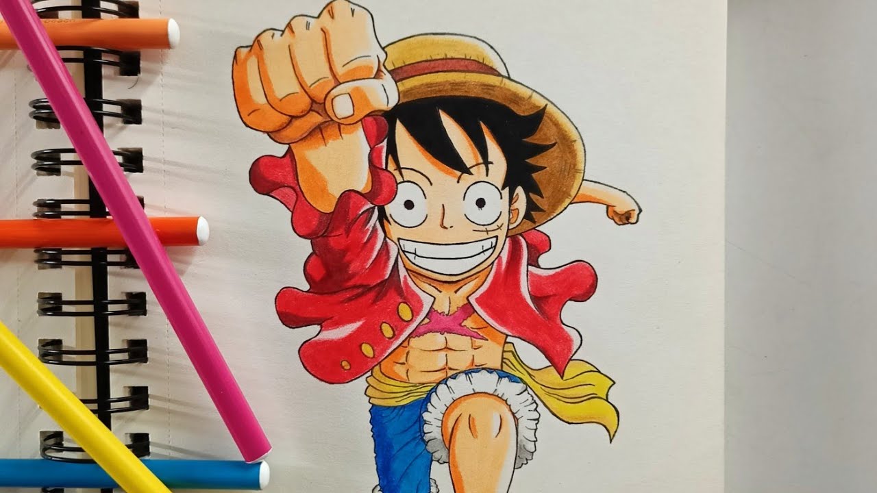 How to draw Luffy D.Monkey from One Piece☠️ - Easy step by step with ...