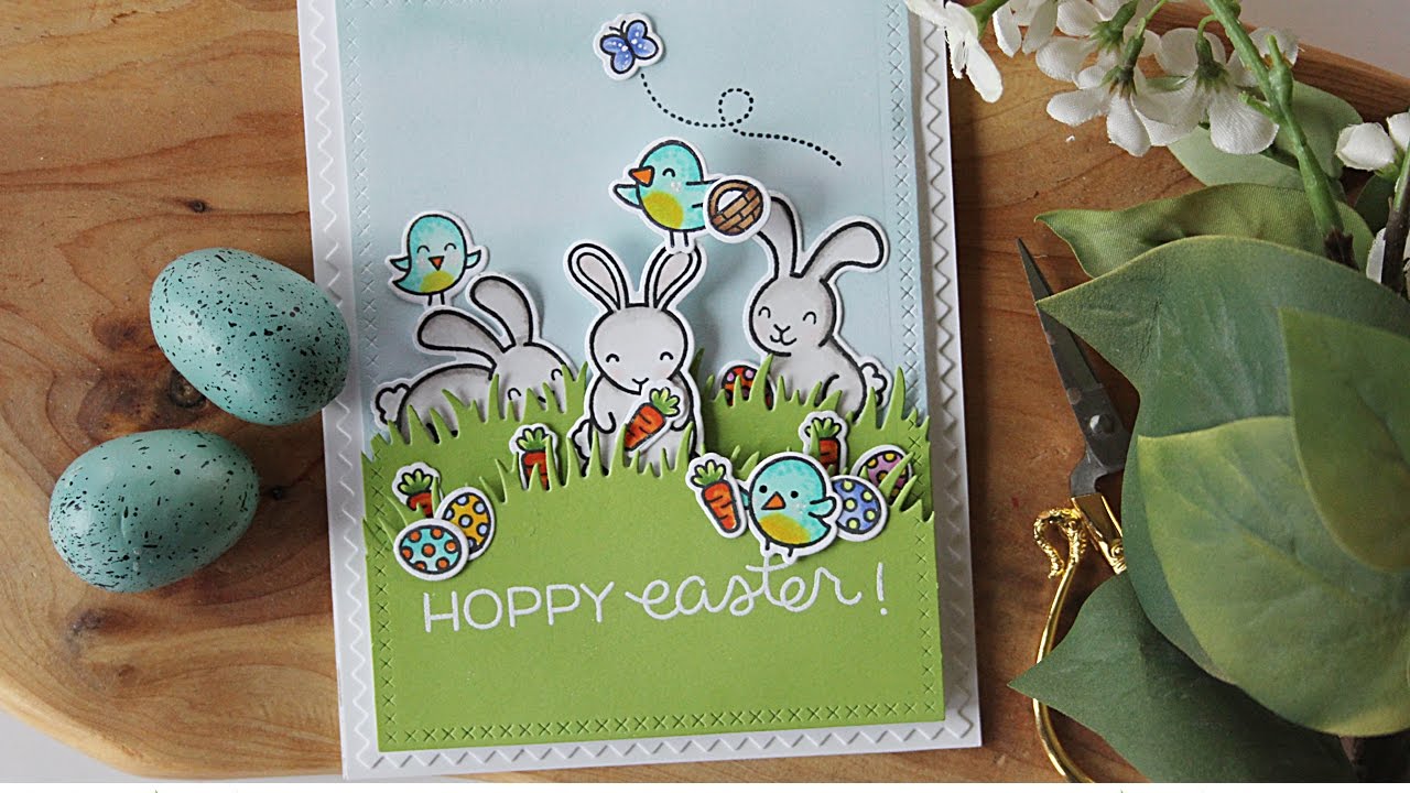 Lawn Fawn Hoppy Easter Pull Tab Slider Easter Card - YouTube