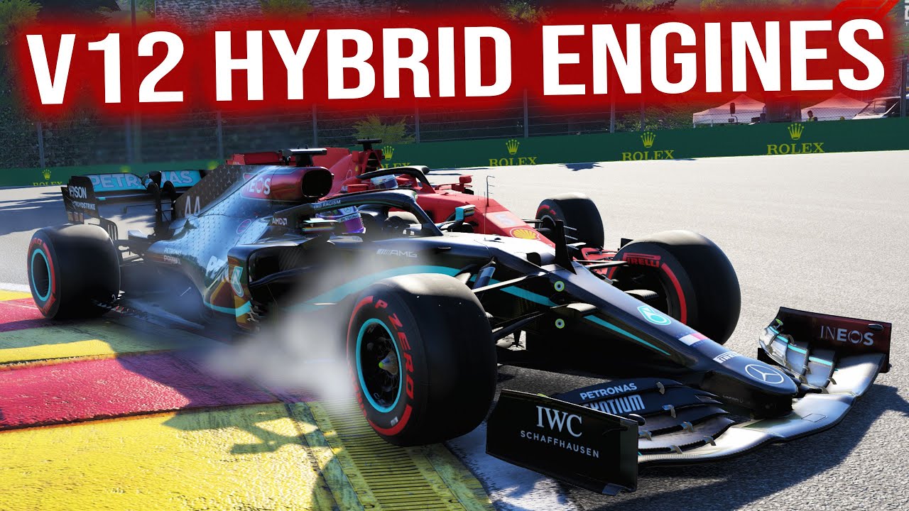 Modern F1 Cars With V12 Hybrid Engines - YouTube
