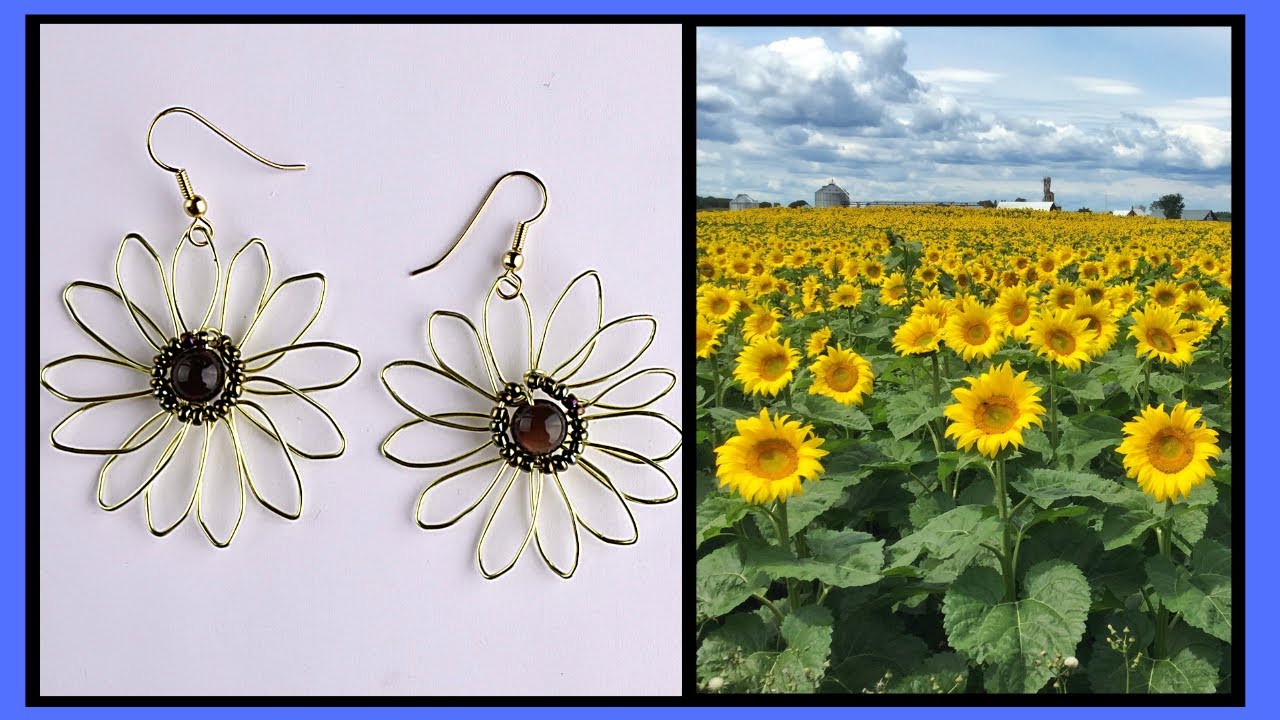 Wire Sunflower Earrings Tutorial - YouTube