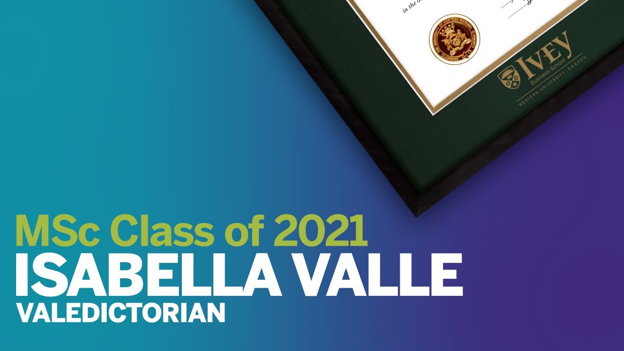 Isabella Valle | MSc Class of 2021 Valedictorian Speech Highlights ...