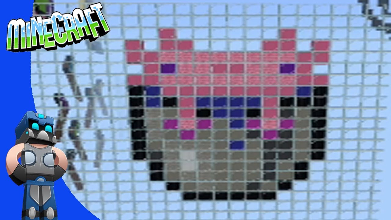 Ajolote en cubeta Pixel art Minecraft Tutorial / Como hacer un Ajolote ...