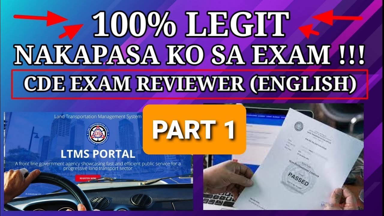 UPDATED CDE EXAM REVIEWER "ENGLISH" (Part1) / DRIVERS LICENSE RENEWAL ...
