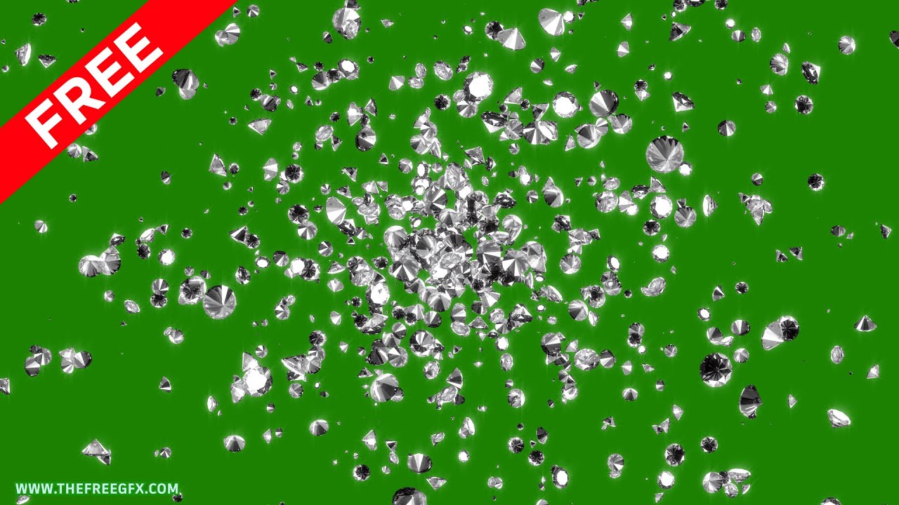 Diamond particle blast free green screen video - YouTube