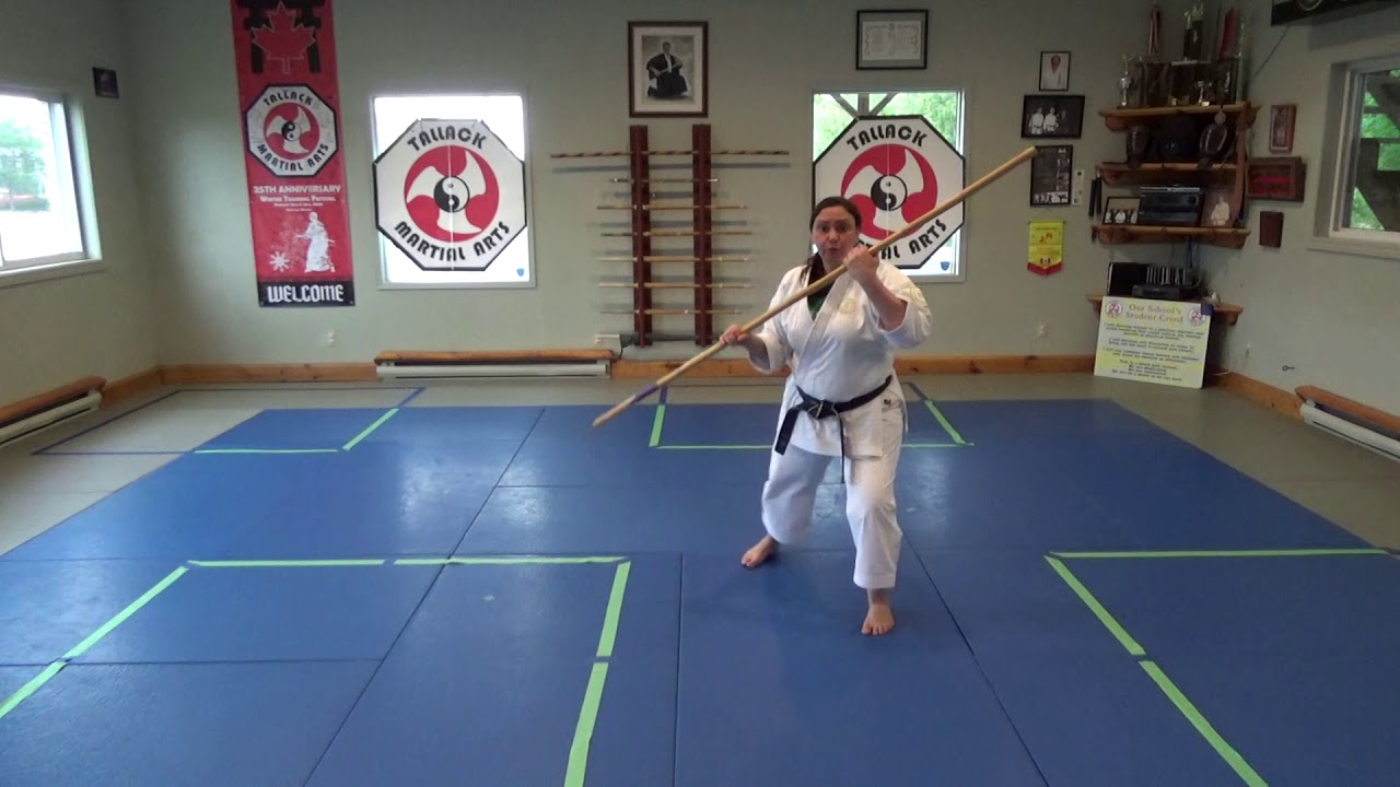 HD Lesson: Bo Kihon Dai San #4 - Gedan Yoko Uke - Gedan Osae Uke ...