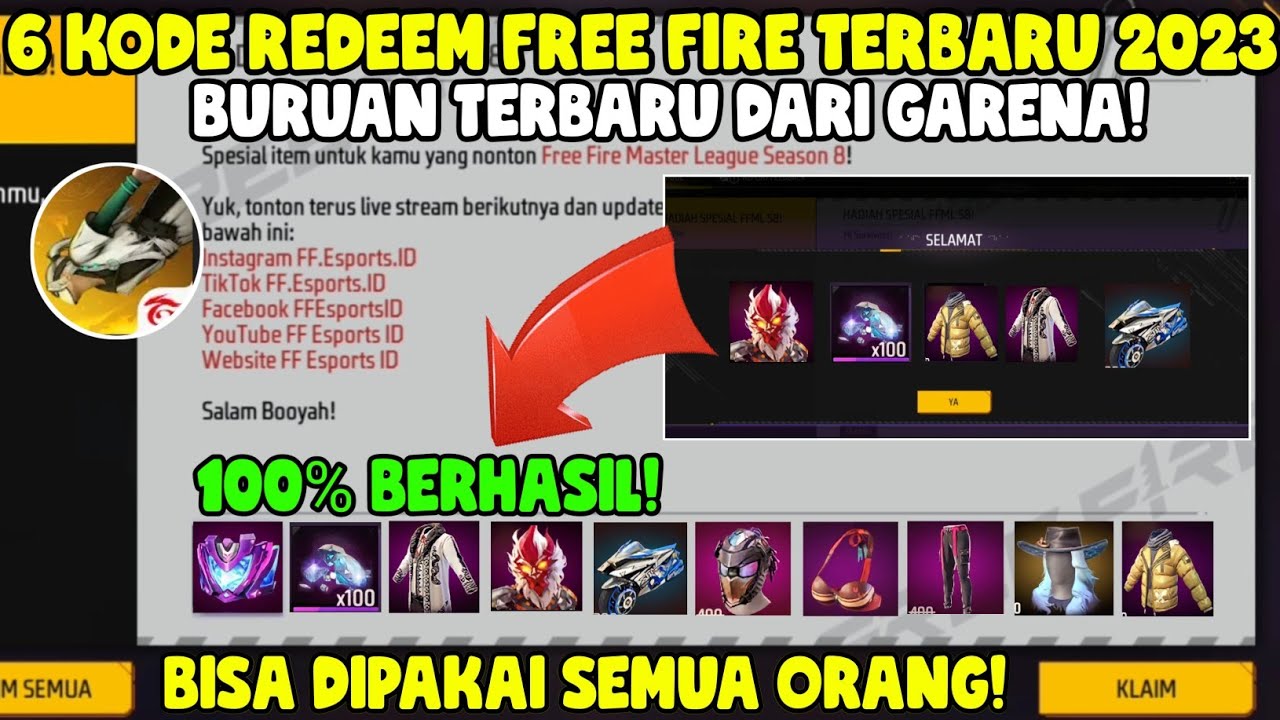 UPDATE! 6 KODE REDEEM FREE FIRE TERBARU SEPTEMBER 2023 KODE REDEEM FREE FIRE HARI INI NEW CODE ...