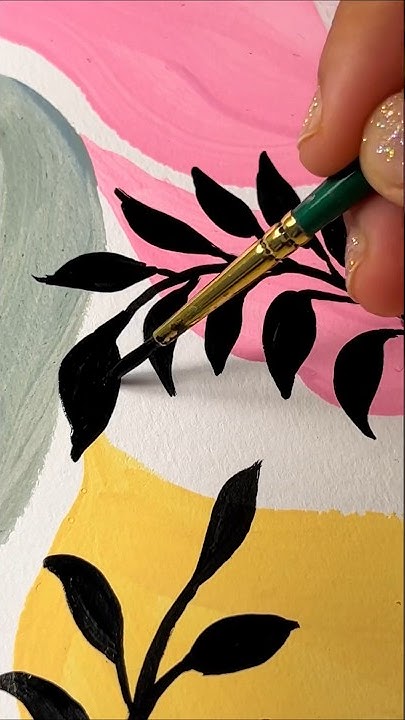 Boho painting 🎨 Simple canvas painting | Gouache / Acrylics | Satisfying videos | Asmr | Art ...