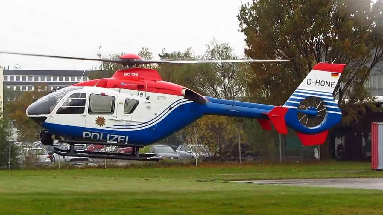 Polizeihubschrauber Libelle 1 (D-HONE) beim Start am Hamburg Airport_25 ...