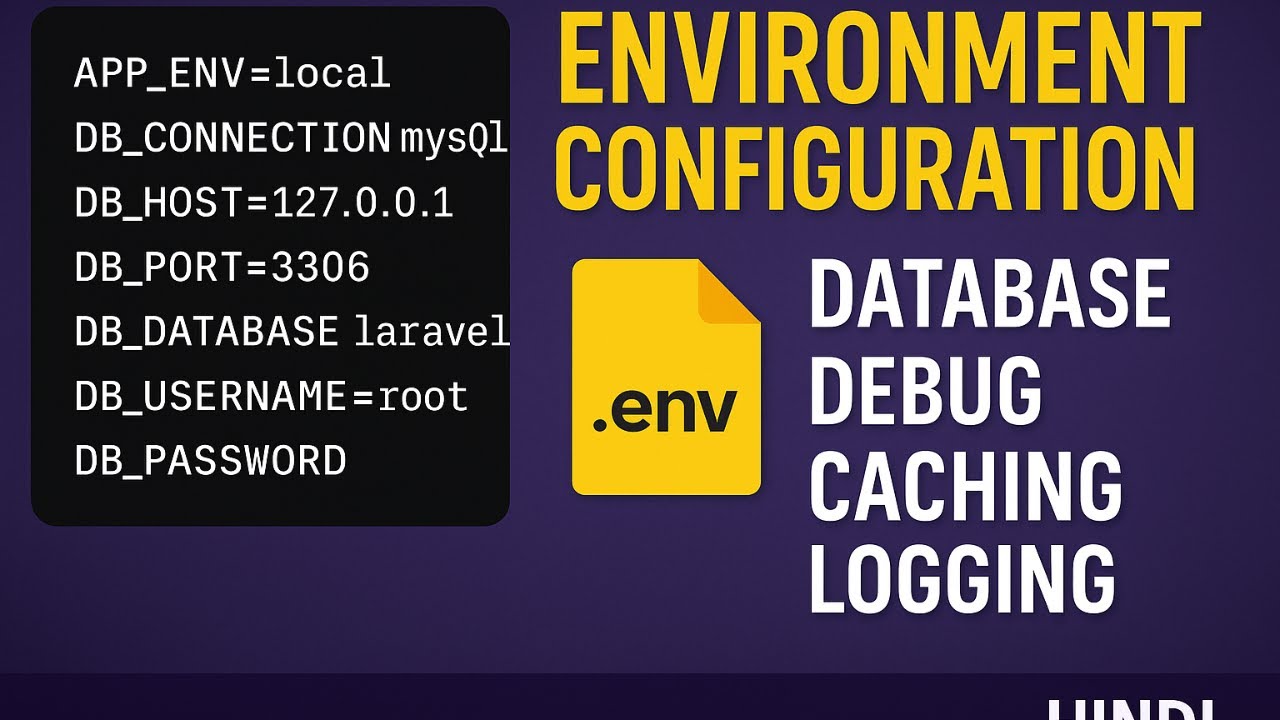 04 | Laravel .env File & Environment Configuration Explained | Database, Debug, Caching (Hindi ...