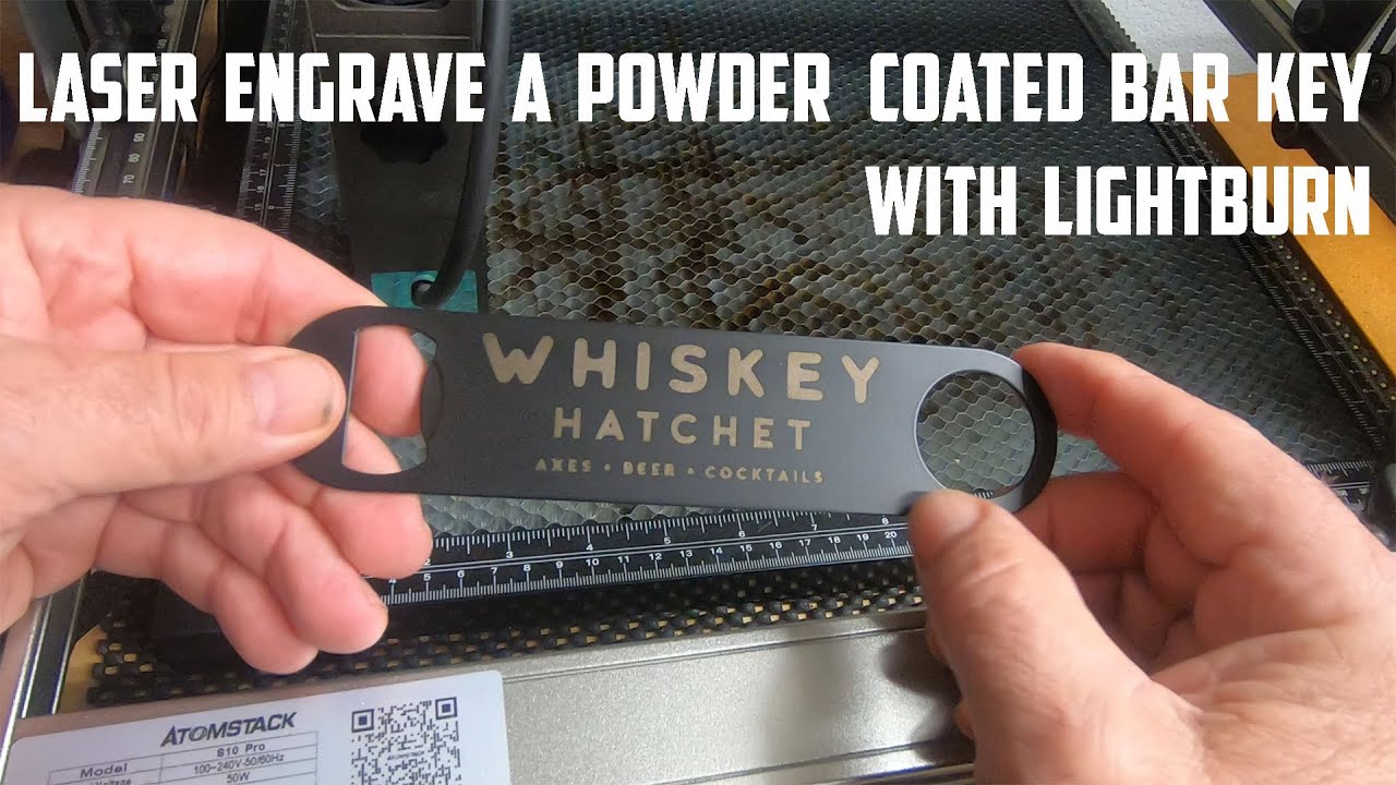 Laser Engraving a Powder Coated Bar Key Bottle Opener - YouTube