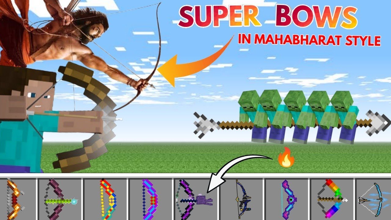 Minecraft but There are Custom SUPER BOWS... Brahmastra Bow - YouTube