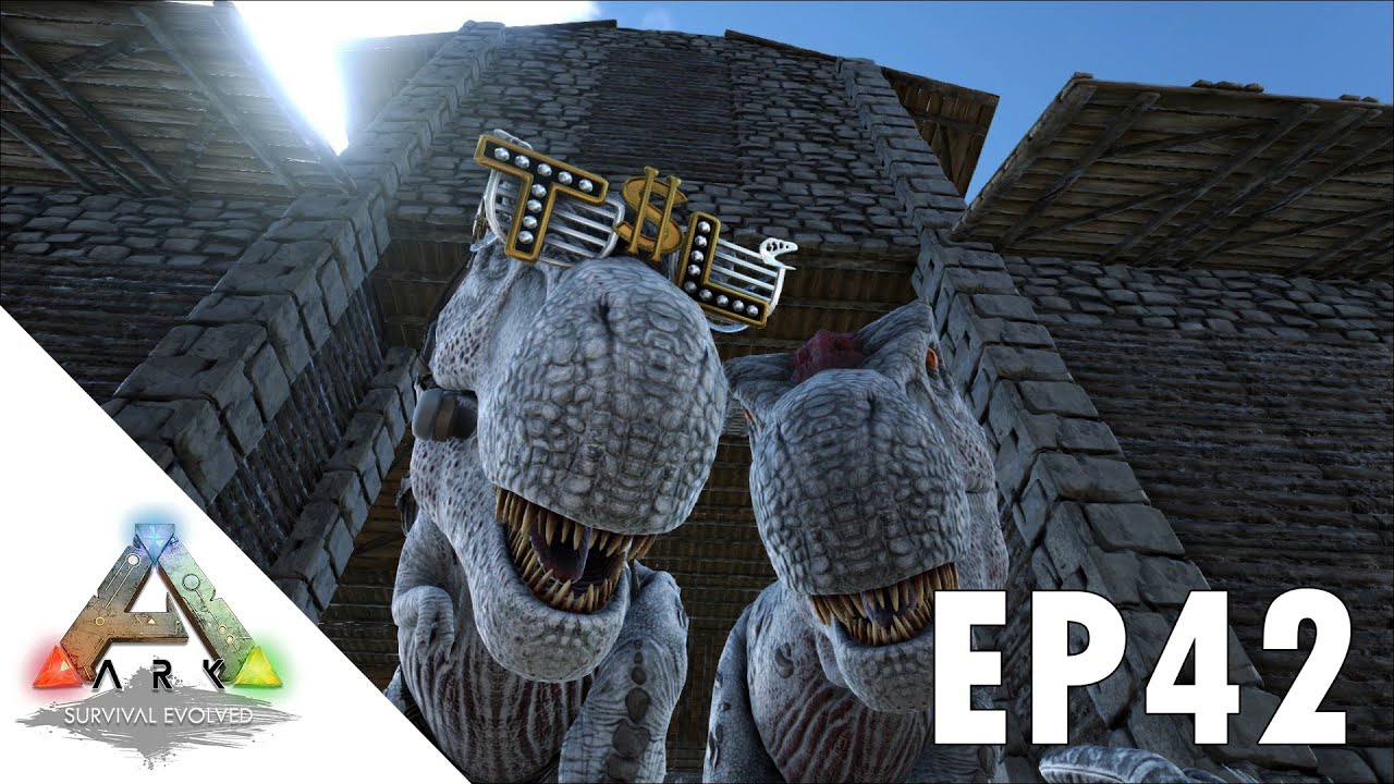 ARK Survival Evolved S1Ep42 Baby REX?/Mammoth Building Build!! - YouTube