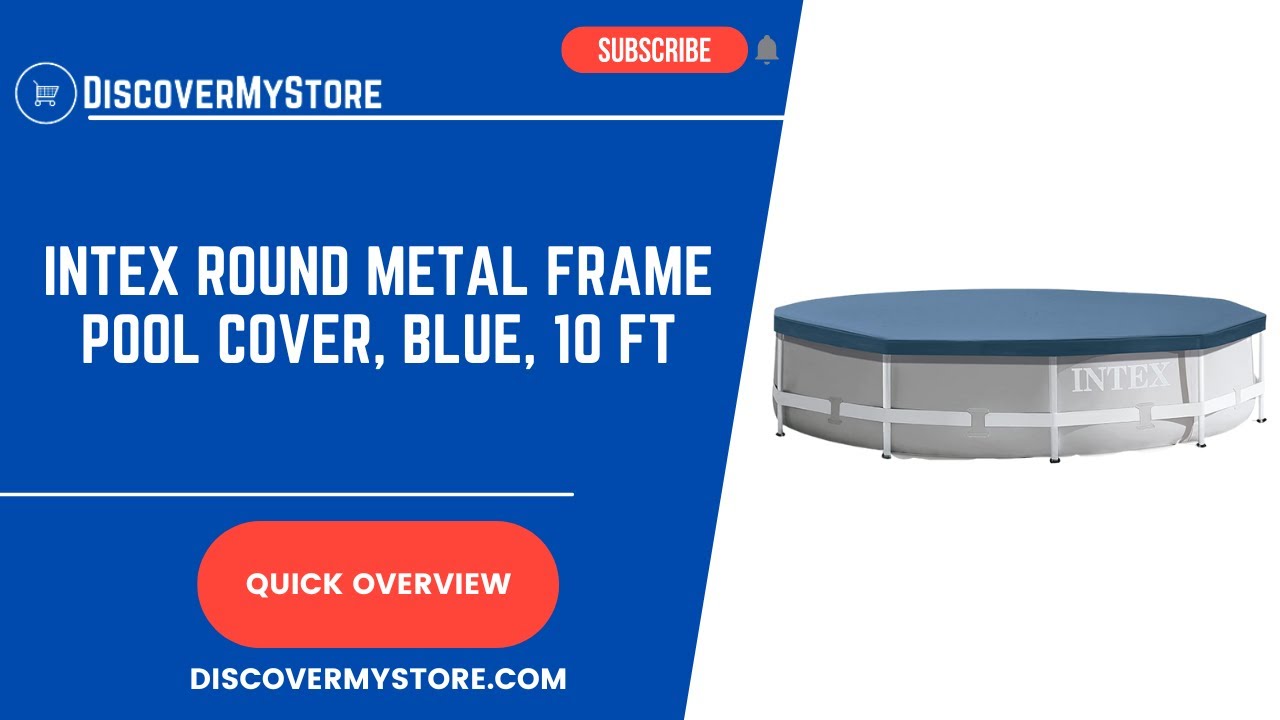 Intex Round Metal Frame Pool Cover, Blue, 10 ft - YouTube