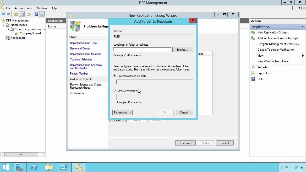 Configure DFS Replication Targets - YouTube