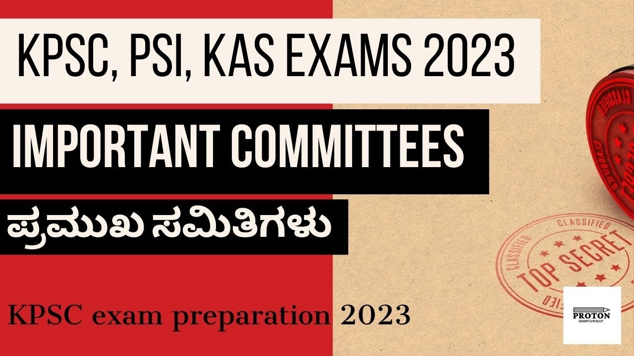 Important Committee's For KPSC Exam, KAS Exam, PSI Exam, PC Exam ...