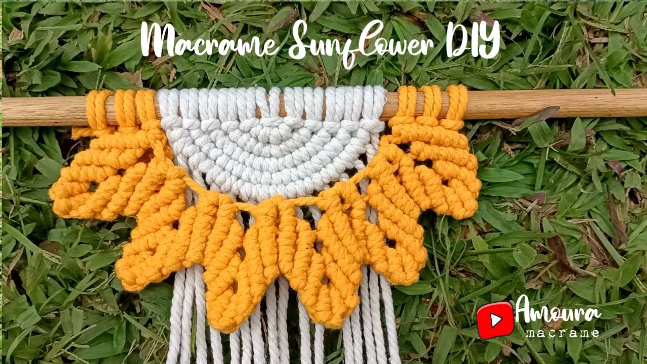 DIY Macrame Sunflower Wall Hanging | Macrame Sunflower DIY - YouTube