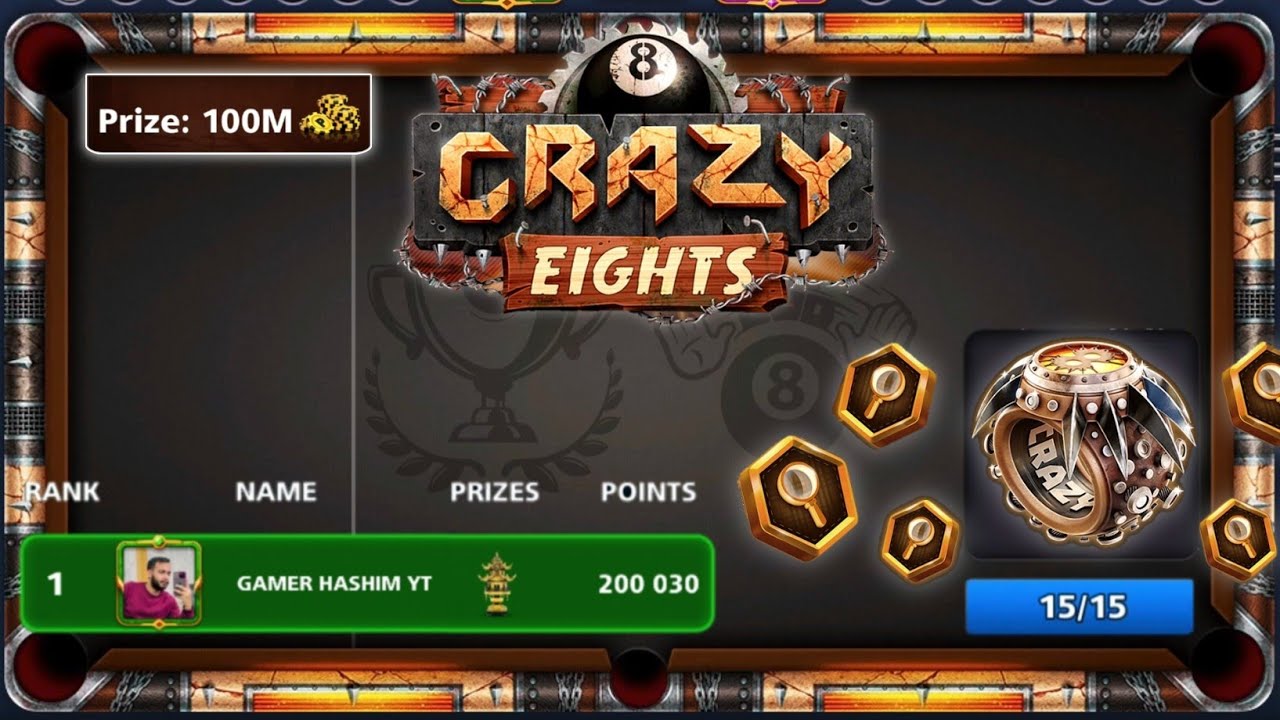 8 Ball Pool New 100M Crazy Eights Dark Alley Table 🫴New Science ...