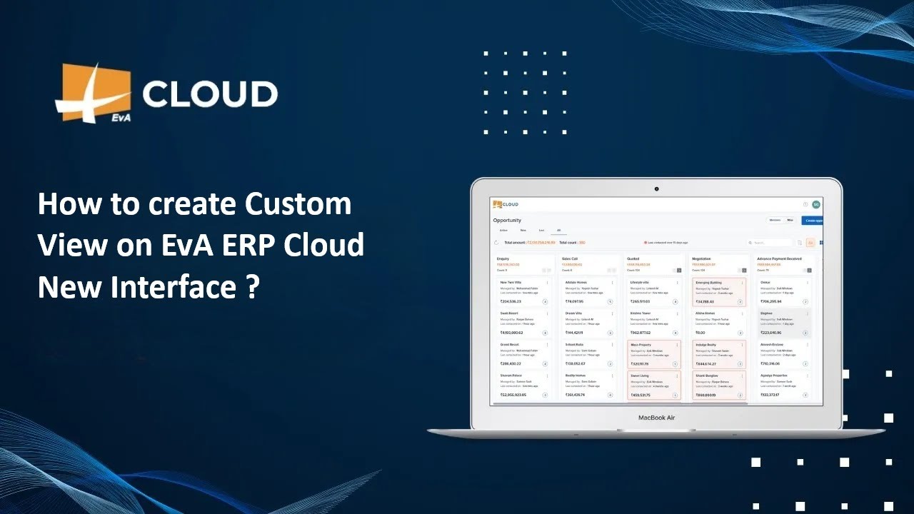 How to Create Custom view on EvA ERP Cloud New Interface - YouTube