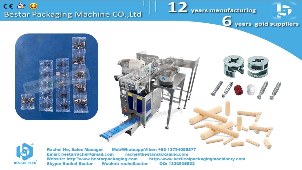 Bestar packing machine with counting and manual feeding for linking bags - YouTube