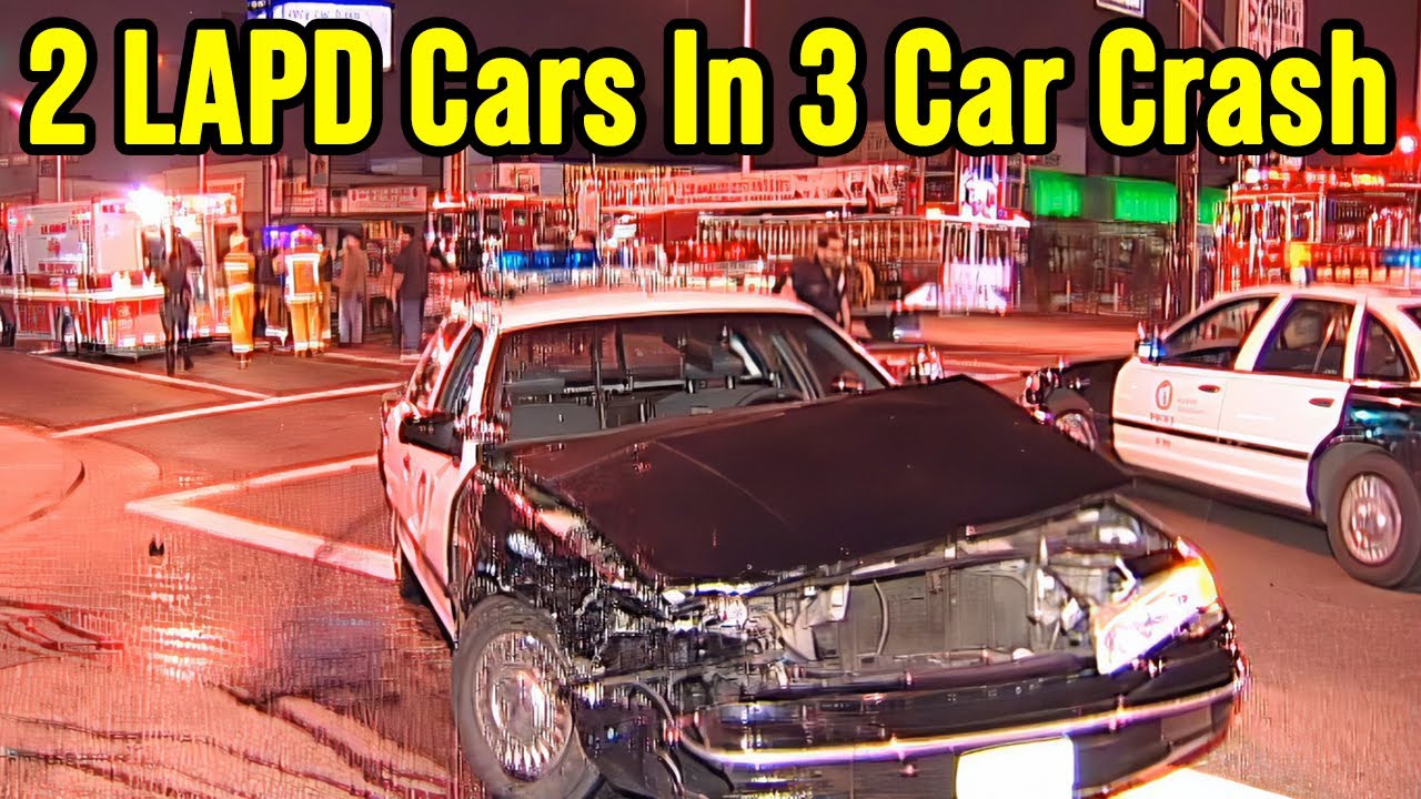 Wild LAPD Crash: Two LAPD Police Cars Collide With Third Vehicle In LA ...