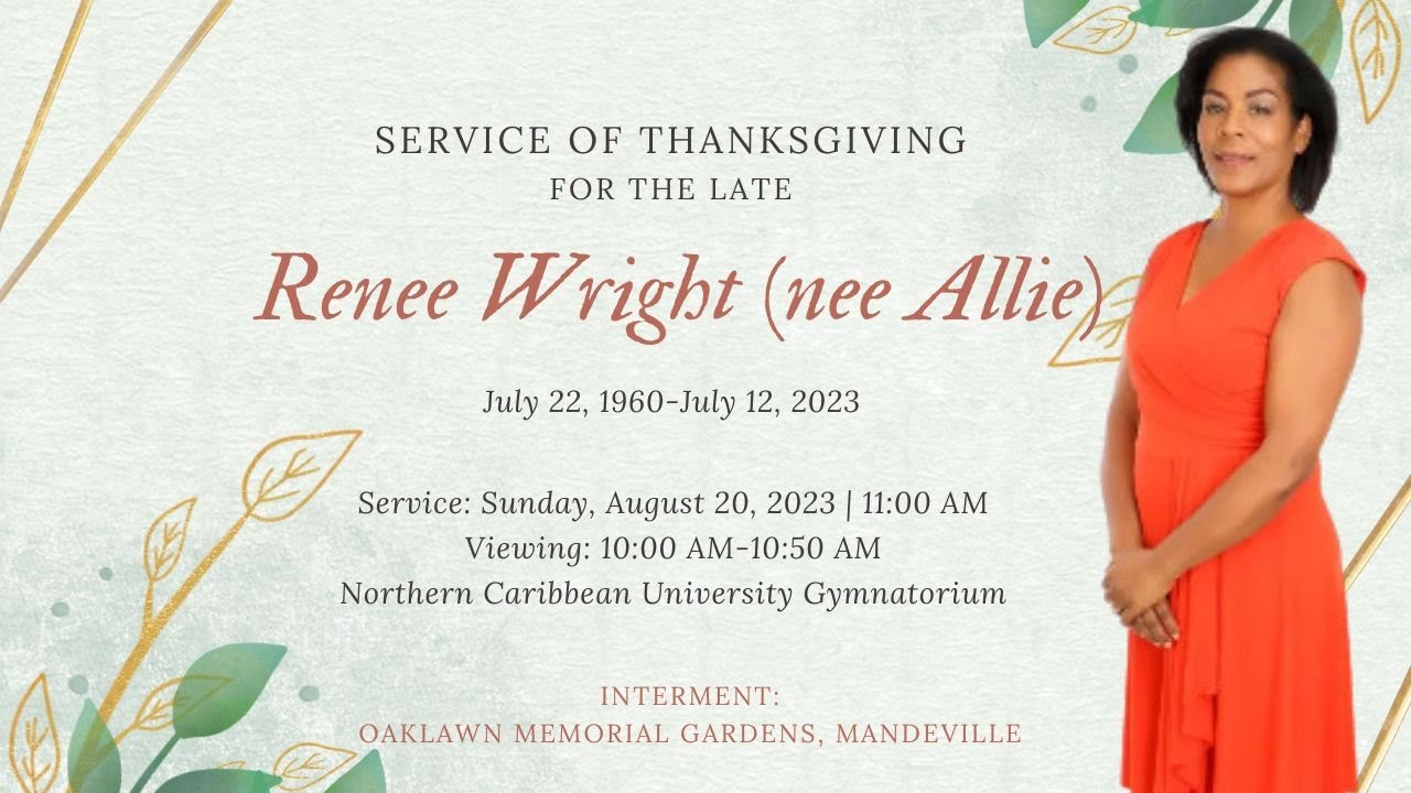 Service of Thanksgiving for the late Renee Wright (nee Allie). - YouTube