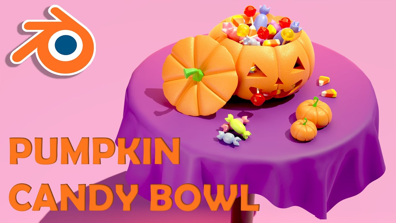 PUMPKIN CANDY BOWL (No Voice Over) - BLENDER 3D MODELING 021 ...