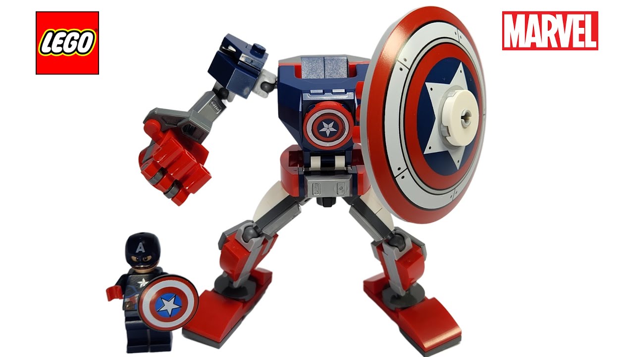 LEGO Marvel Super Heroes 76168 - Captain America Mech Armor Speed build ...