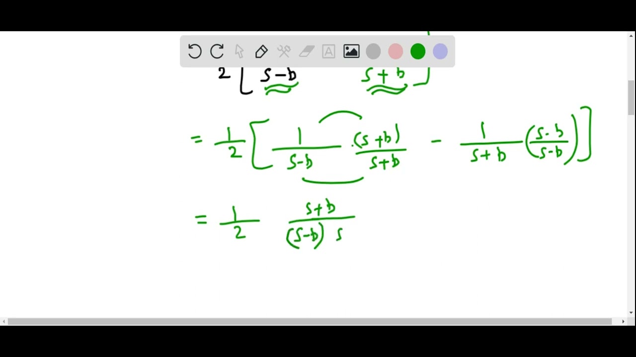 Calculus AB Laplace transform of Sine Hyperbolic bt - YouTube