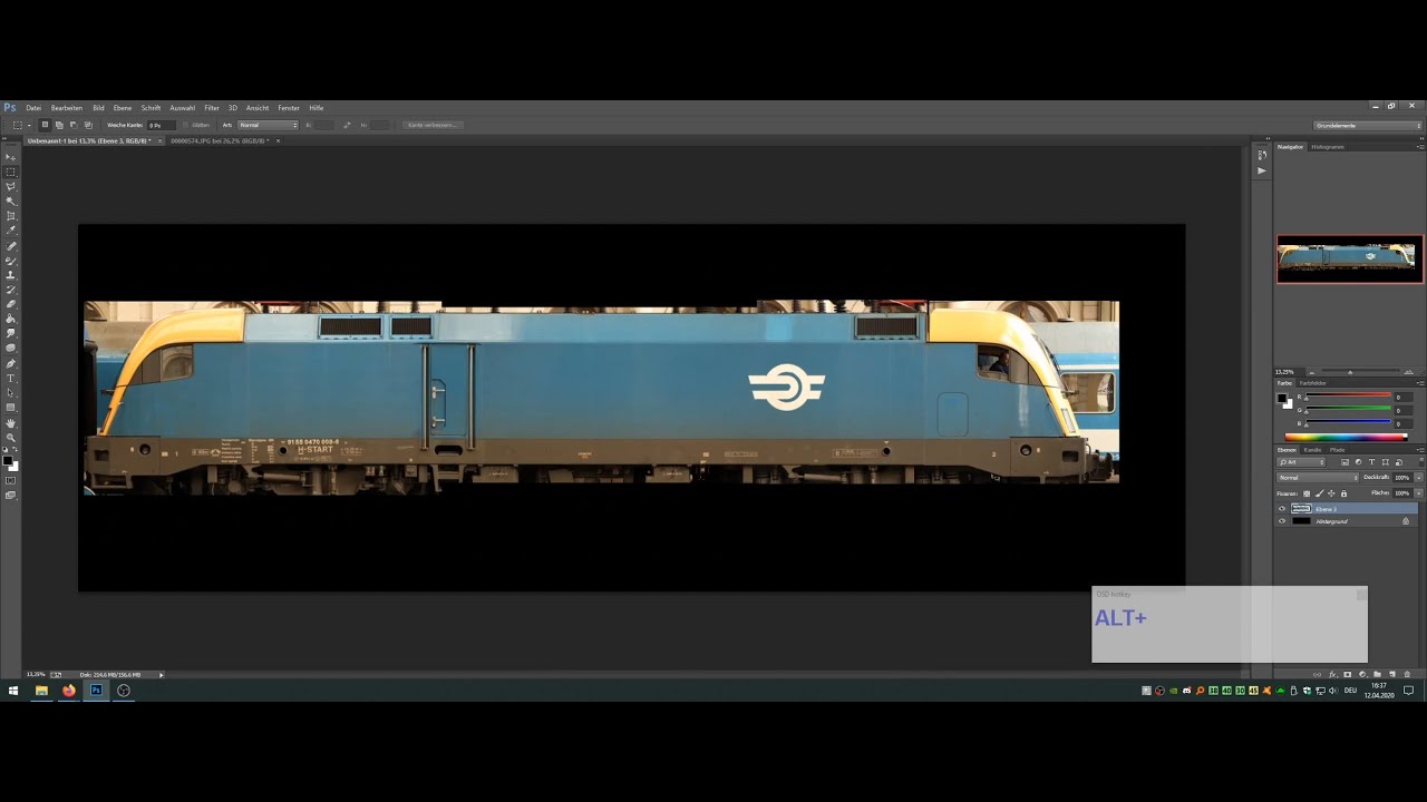 Trainz [Photoshop] Tutorial: how to stitch photos together - YouTube