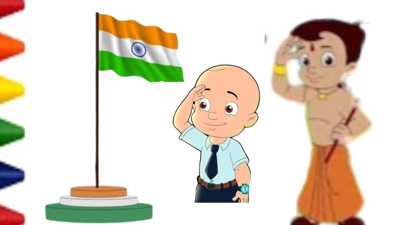 How to draw Chhota Bheem and Raju | easy and simple drawing | 💜 🧡 ...